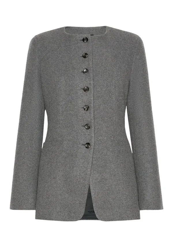 Max Mara Cashmere Longline Jacket - Grey