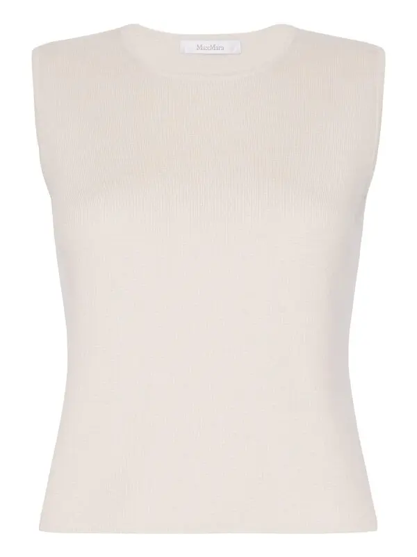 Max Mara Virgin Wool-cashmere Knitted Top - Beige