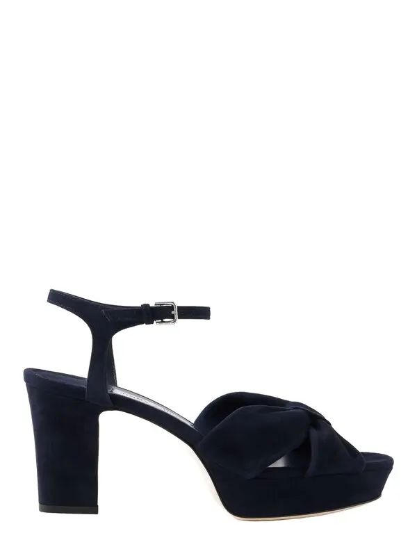 JIMMY CHOO Heloise 80 Suede Sandals - Navy