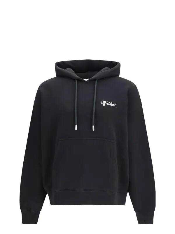 Off-White Script Skate Drawstring Hoodie - Black