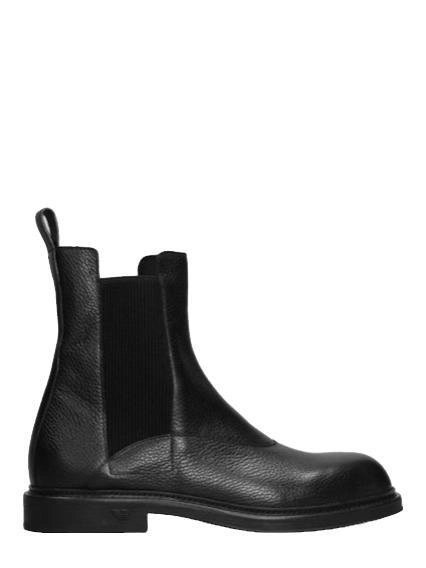 Emporio Armani Round Toe Chelsea Boots - Black