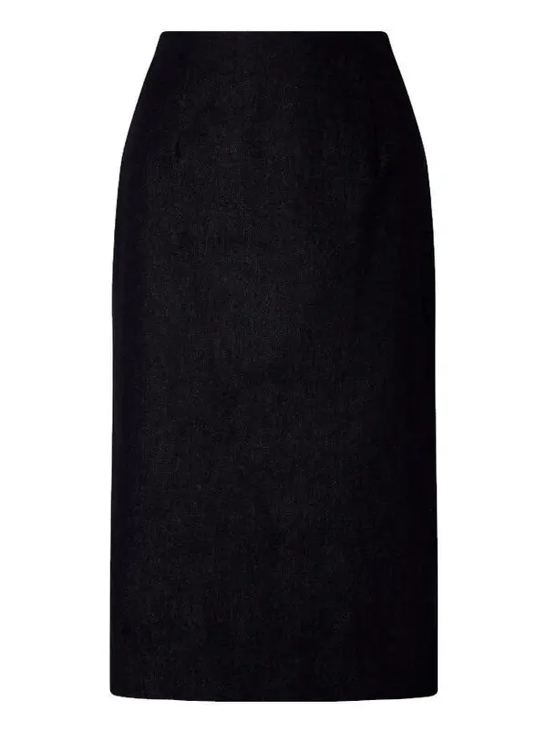 Carolina Herrera Denim Midi Skirt - Black