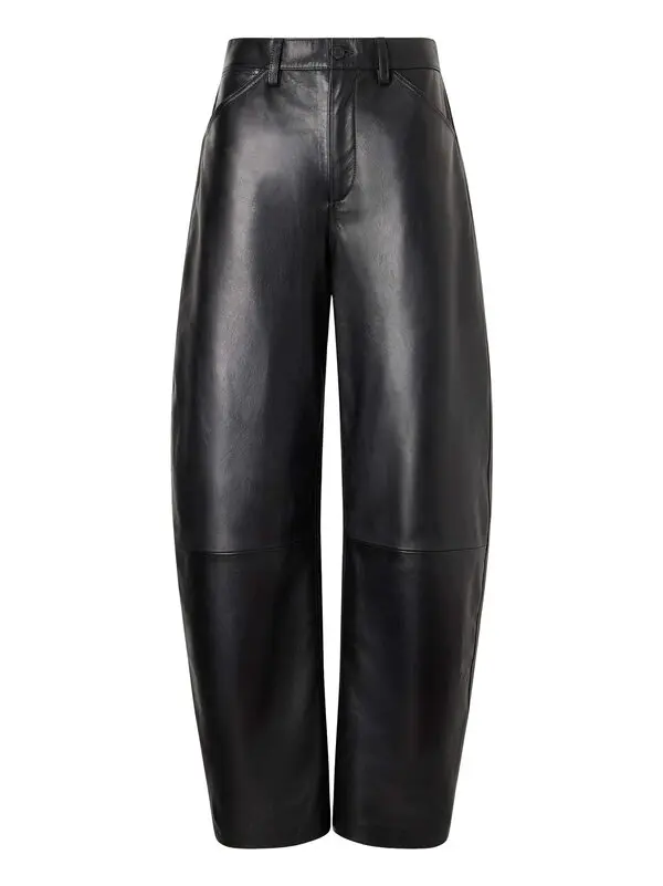 NILI LOTAN Tribeca Leather Wide-leg Pants - Black