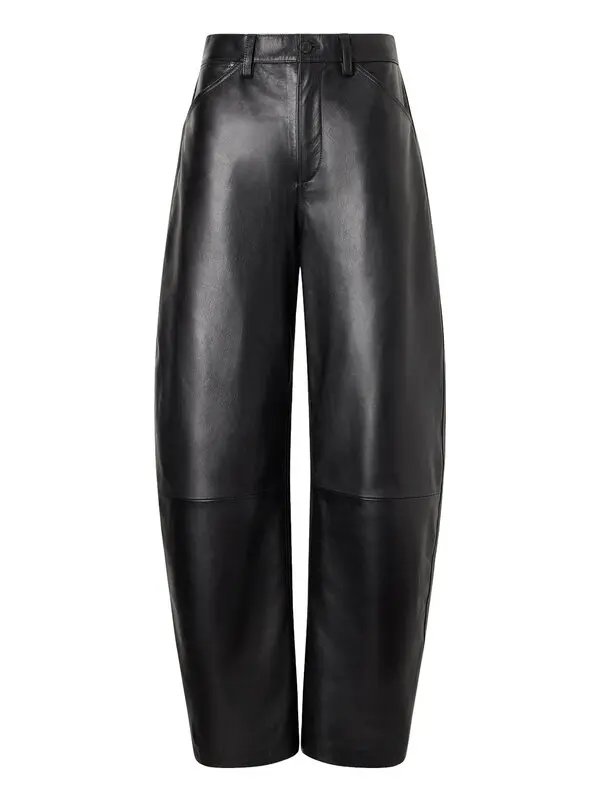 NILI LOTAN Tribeca Leather Wide-leg Pants - Black
