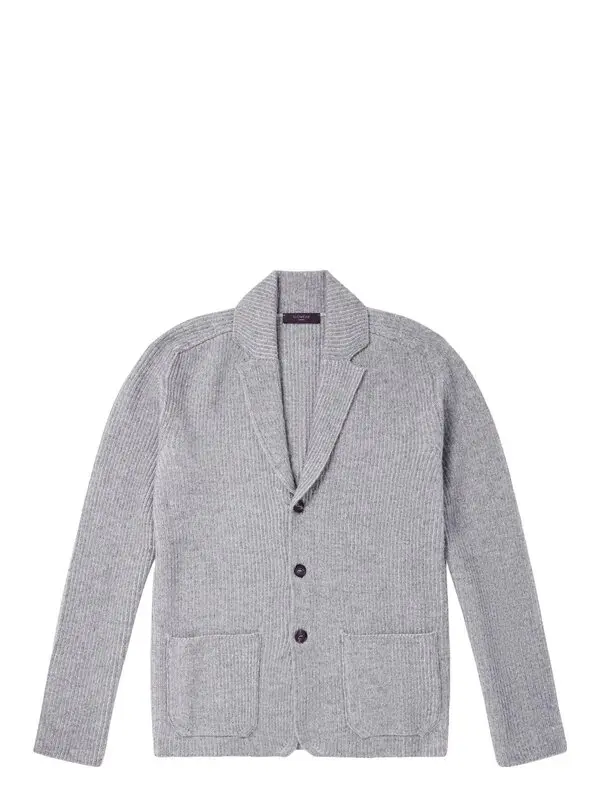 SLOWEAR Single-breasted Ribbed Virgin Wool Blazer - Gray