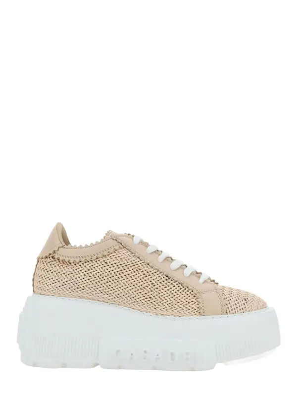 Casadei Woven Mesh Platform Sneakers - No