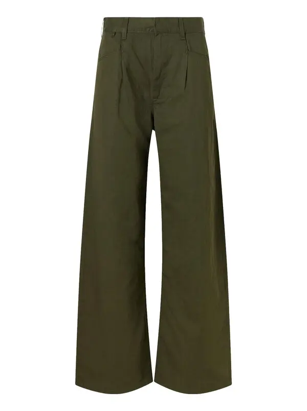 Citizens Of Humanity Velha Cotton And Linen-blend Wide-leg Pants - Green