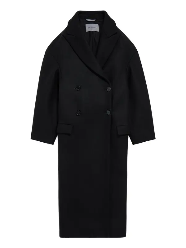 Balenciaga Maxi Stola Coat - Black