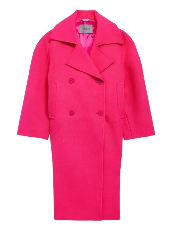 Balenciaga Long Cocoon Coat - Pink