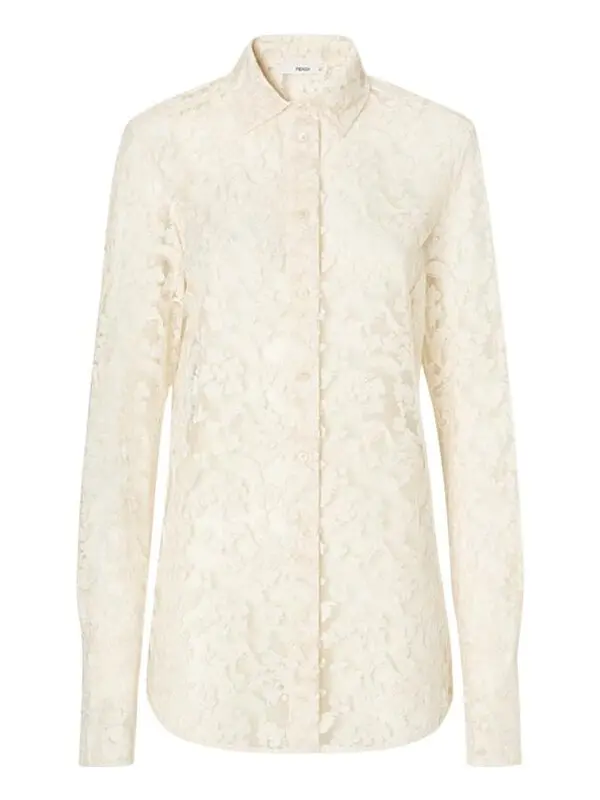 Fendi Peonia Lace Shirt - Ivory