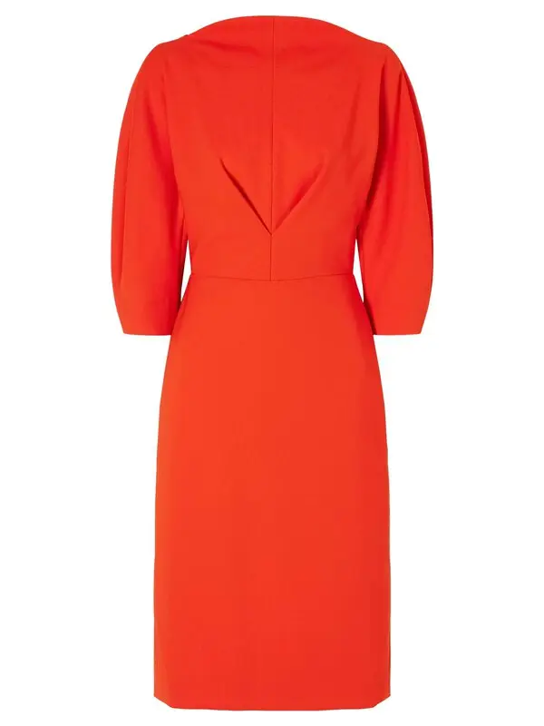 Carolina Herrera Sheath Cinched Stretch-wool Midi Dress - Red
