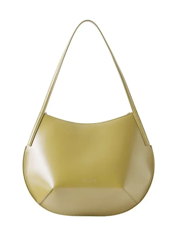 JIL SANDER Kante Leather Shoulder Bag - Chartreuse