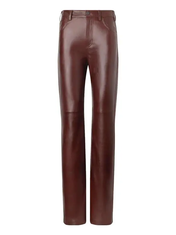 NILI LOTAN Joan Leather Straight-leg Pants - Burgundy
