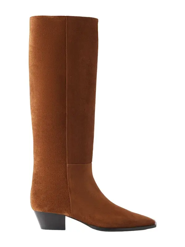 AeydĒ Medea 40 Suede Knee Boots - Tan