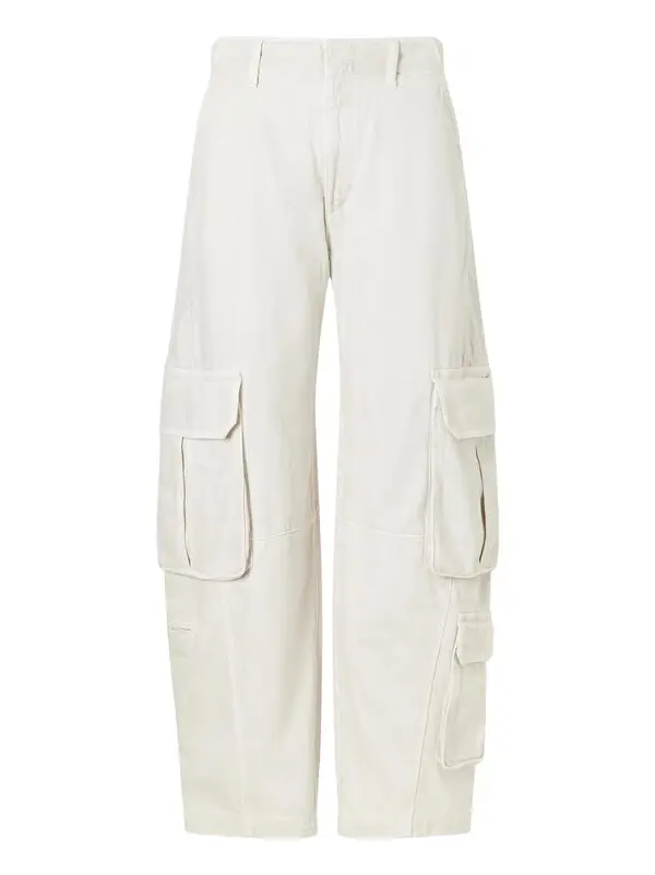 AGOLDE Ambika Utility Cotton-blend Wide-leg Jeans - Neutrals