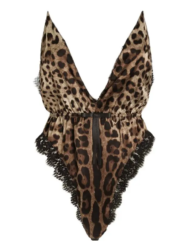 Dolce & Gabbana Dolce Gabbana Leopard Printed Bodysuit - Multi-color