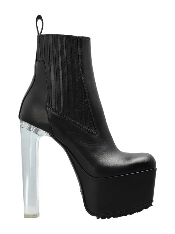 Rick Owens Platform High-heeled Ankle Boots - Black