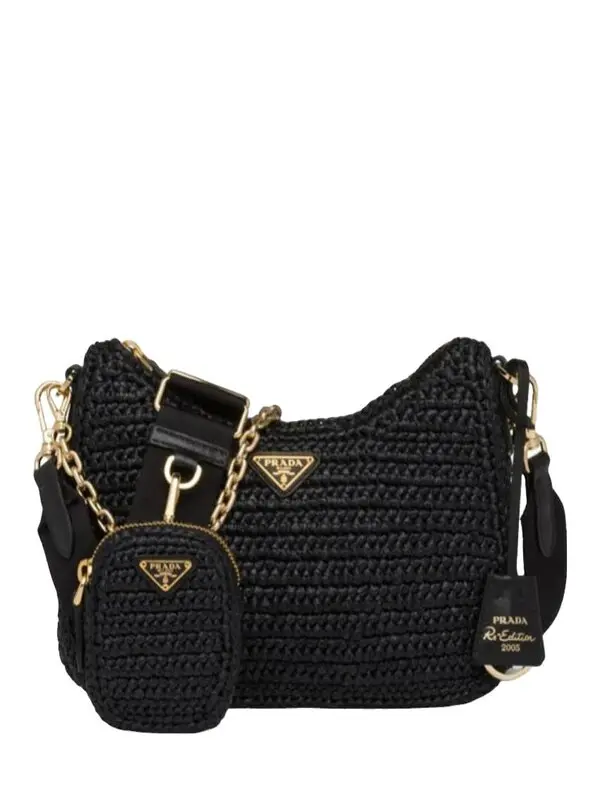 Prada Logo Shoulder Bag - Black