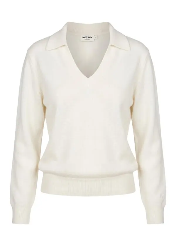 NOTSHY Long-sleeved Sweater With Ribbed Details - Ecru