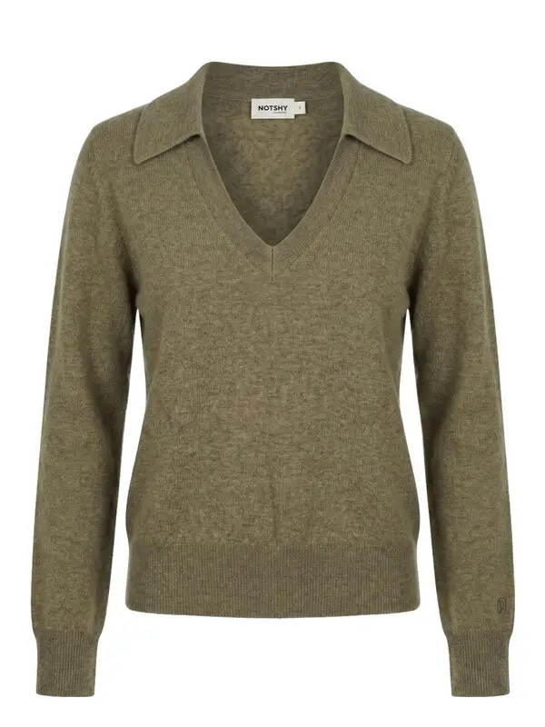 NOTSHY Long-sleeved Sweater With Ribbed Details - Green