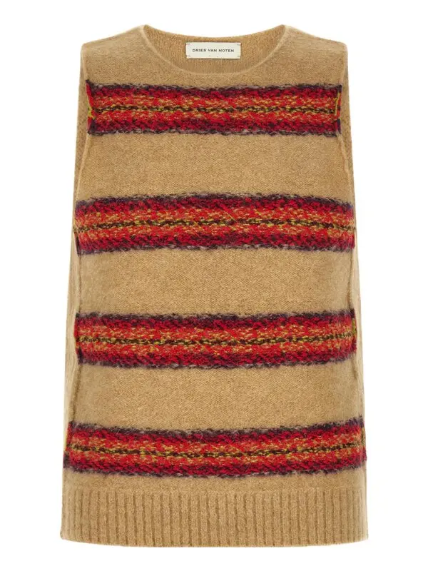 Dries Van Noten Crew-neck Tank Top - Beige