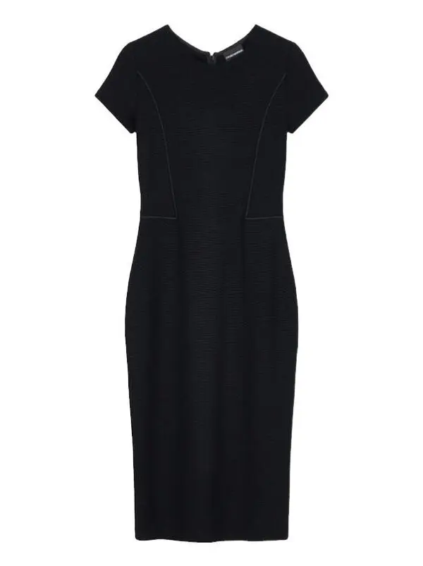 Emporio Armani Short-sleeve Fitted Dress - Black