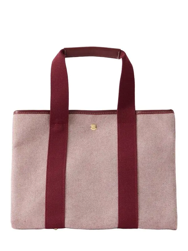Rue De Verneuil Leather-trimmed Cotton Oxford Tote - No
