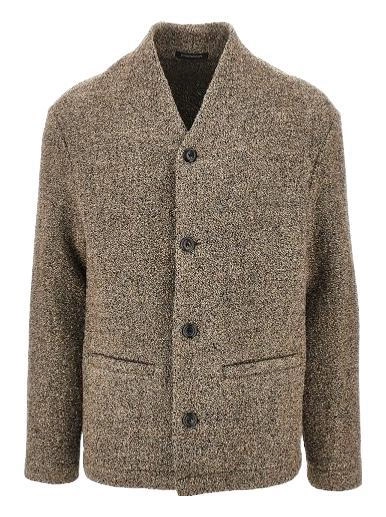 Emporio Armani V-neck Casual Jacket - Brown