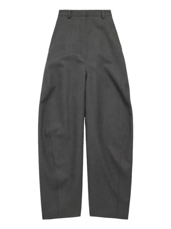 Balenciaga High Waist Barrel Pants In Dark Grey - Dark Gray