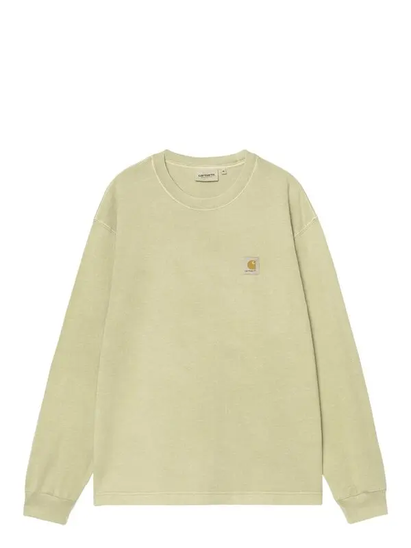 Carhartt Work In Progress Nelson Long Sleeve T-shirt - Soft Green Garment Dyeing