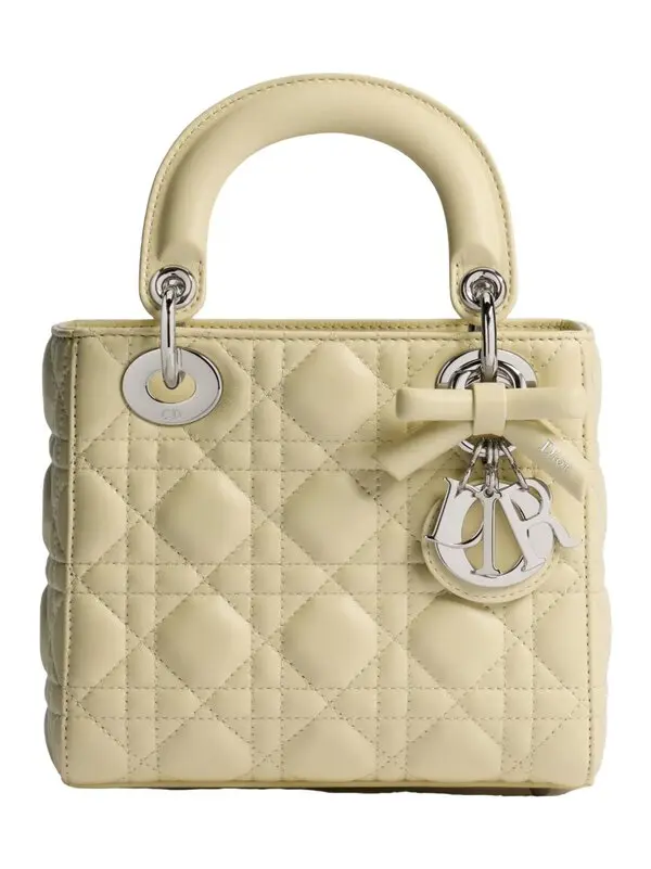 Dior Mini Lady Bag With Chain - Vanilla