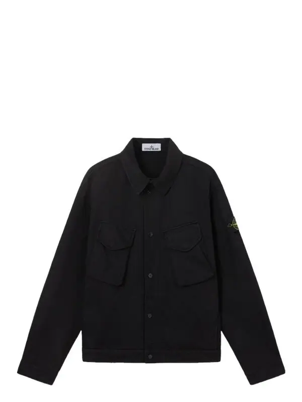 Stone Island Coach Jacket With Anti-drop Finish - Black