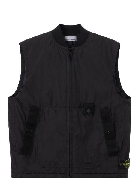 Stone Island Wind-resistant Padded Vest With Anti-drop - Black