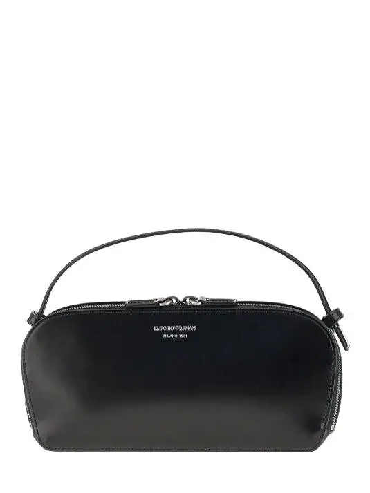 Emporio Armani Zippered Shoulder Bag - Black