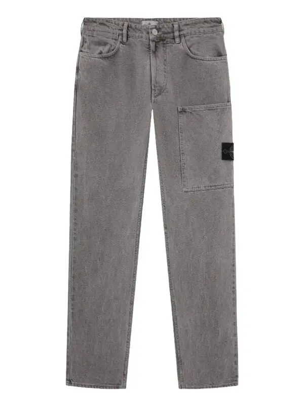 Stone Island Regular Straight-fit Chino Trousers With Pockets - Grey