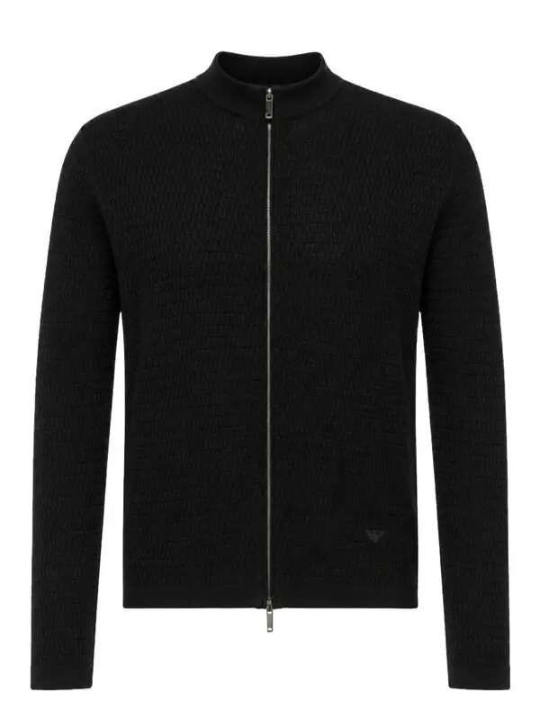 Emporio Armani Long-sleeved Knitted Cardigan - Black