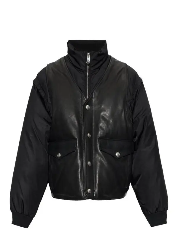 Versace Leather And Down Jacket - No