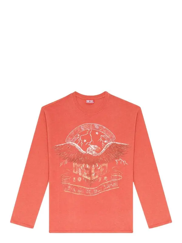 DIESEL® Long-sleeve T-shirt With Concert Graphics - Red