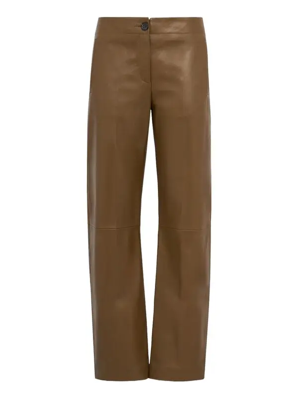 Khaite High Waist Straight Leg Pants - Green