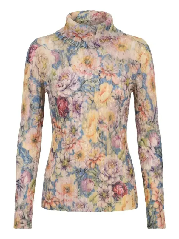 TWINSET Printed Long-sleeve Knit Top - Multi-color
