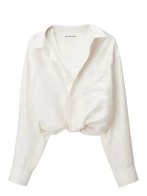 Alexander Wang Silk Layered Cami Shirt Top - Ivory