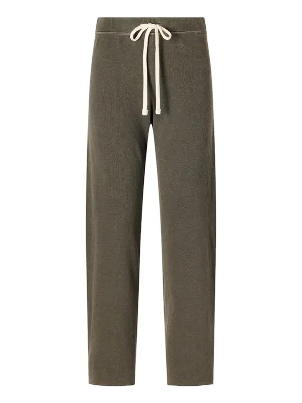 JAMES PERSE Cropped Wide Leg Brushed Cotton-terry Track Pants - No