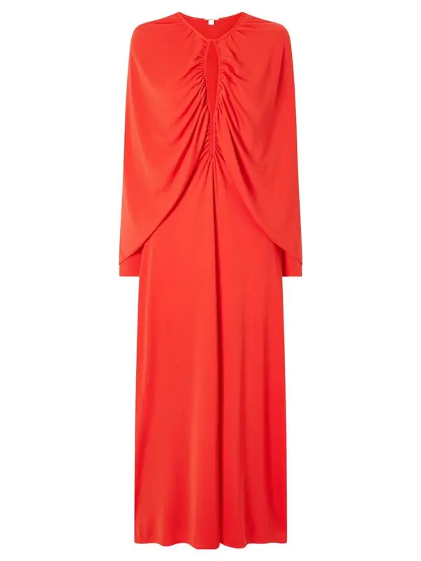 Johanna Ortiz Cape-effect Draped Stretch-jersey Maxi Dress - Red