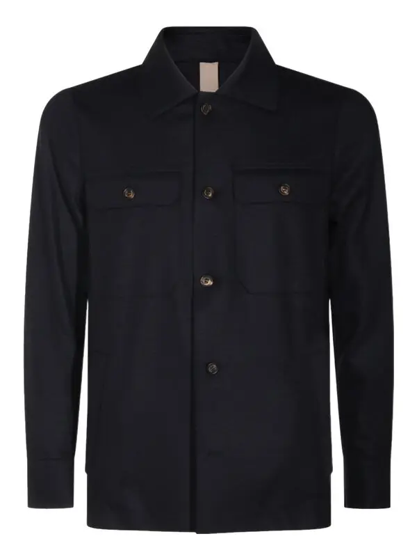 Eleventy Utility Pocket Shirt - Blue