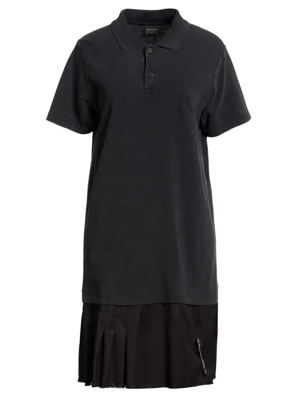 Balenciaga Solid-color Polo Dress - Black