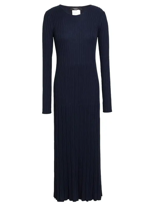 Max Mara Minimalist Longsleeve Knit Dress - Blue