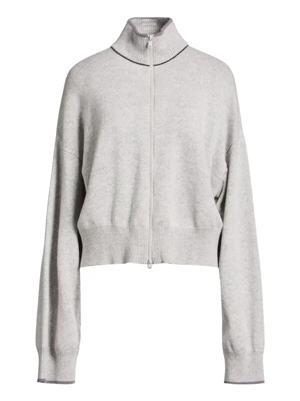 Brunello Cucinelli Highneck Zip-up Sweater - No