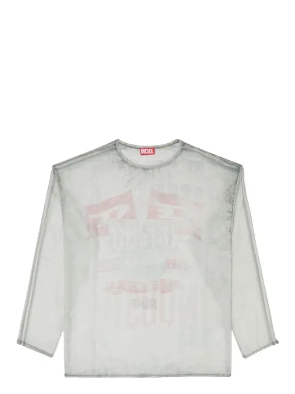 DIESEL® Sheer Chiffon Top With Concert Graphics - Grey