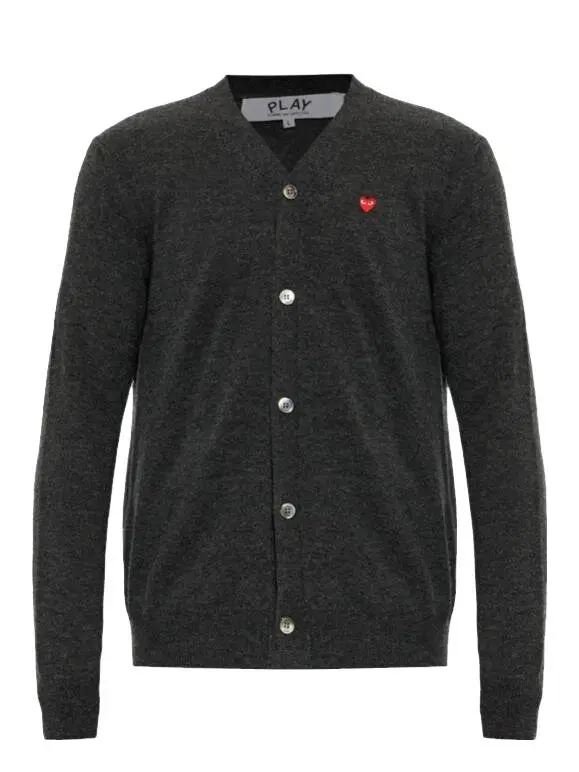 Play Comme Des Garcon Long-sleeve Cardigan - Grey