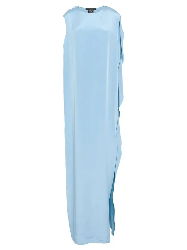 Max Mara Minimal Satin Maxi Dress - Blue
